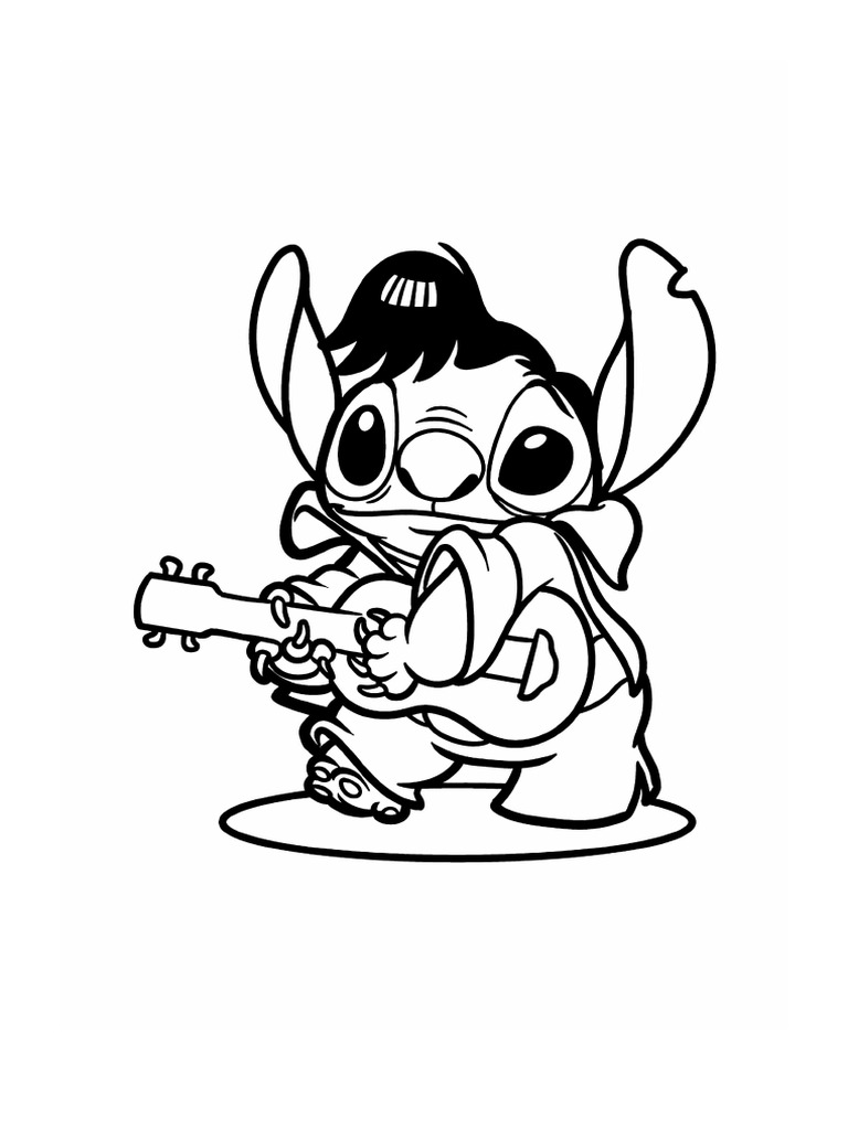 Coloring Lilo Stitch Elvis | PDF