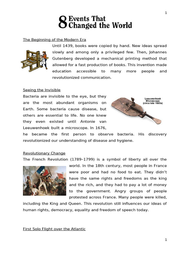 TEXT - 8 Events That Changed The World | PDF