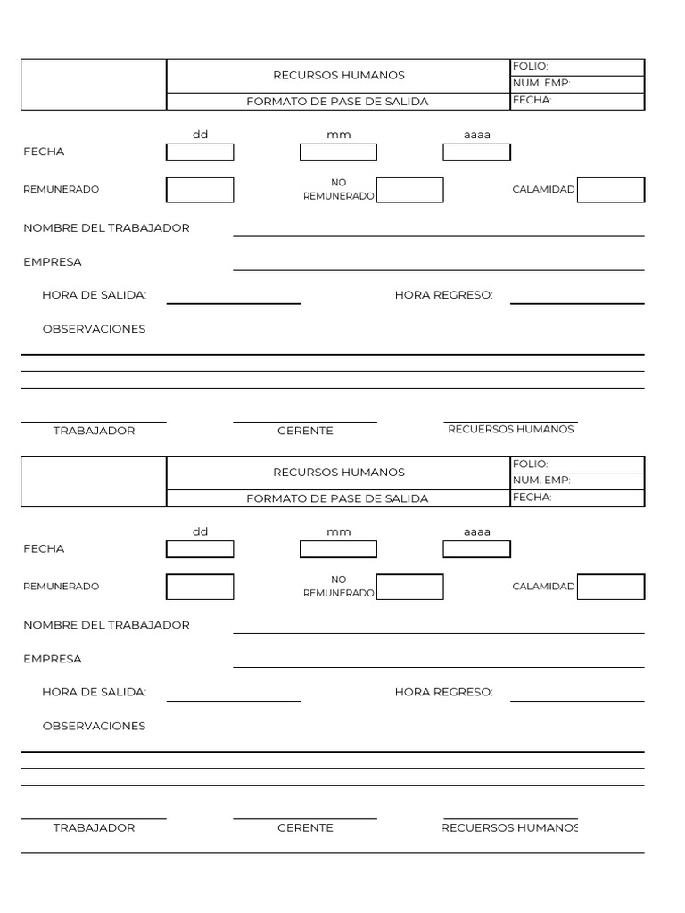 Pase de Salida | PDF