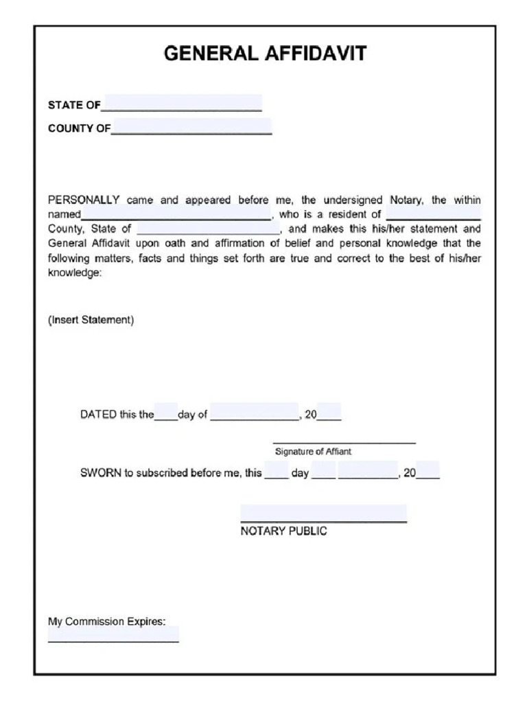 General Affidavit | PDF