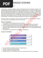 Trial Balance Questions Class11 | PDF