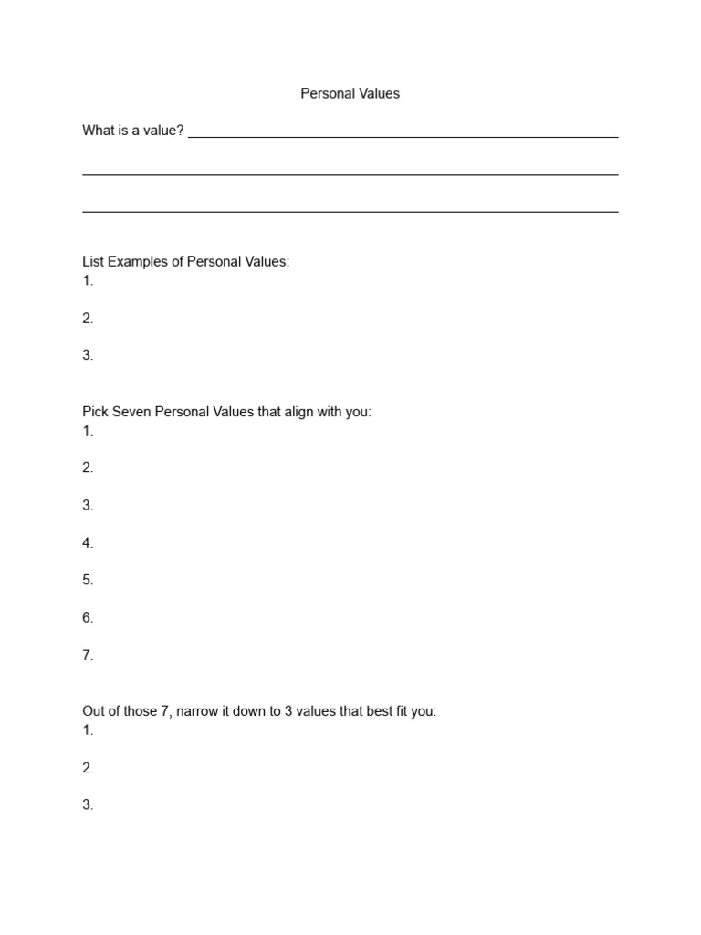 Personal Values | PDF