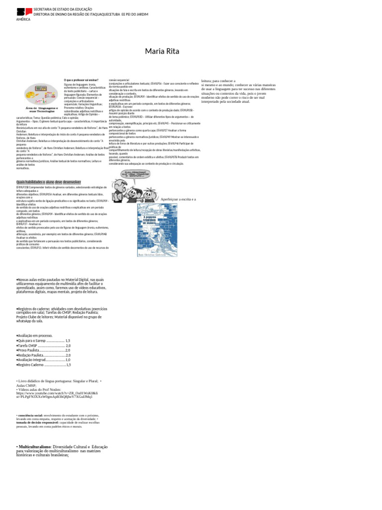 Guia 4º Bimestre Maria Rita | PDF