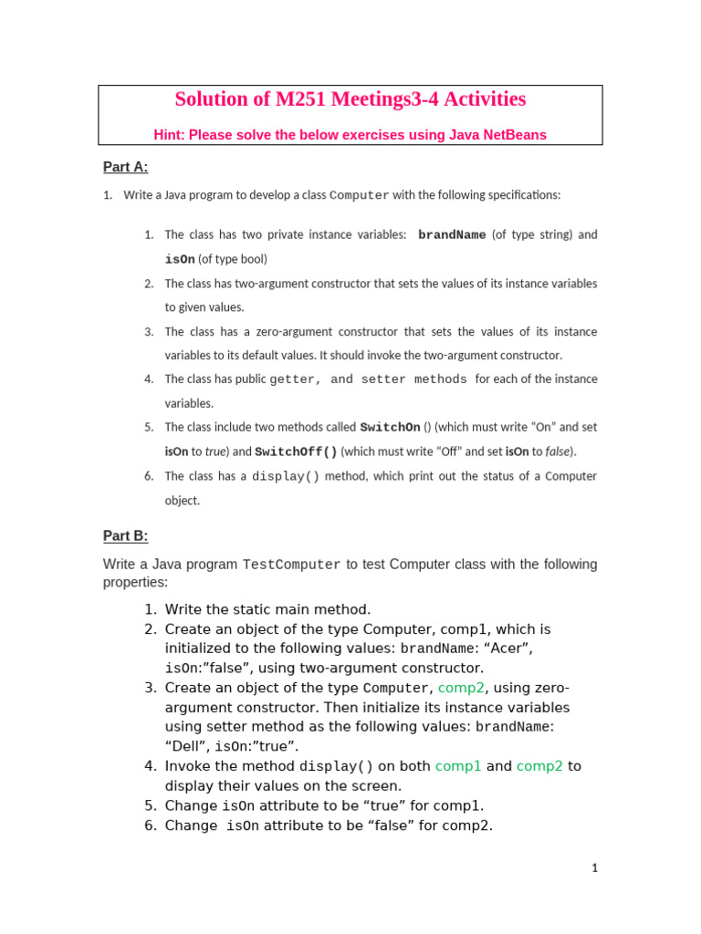 M251 Meeting 3 Activity Solution | PDF