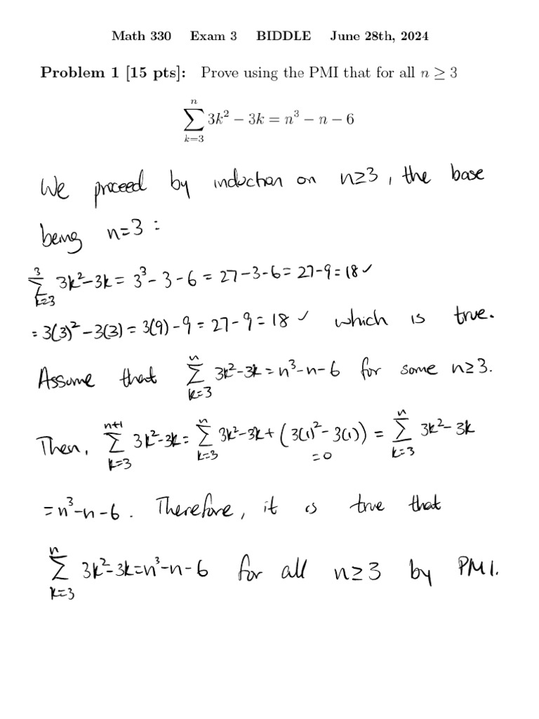 Math 330 Su 24 Exam 2 | PDF