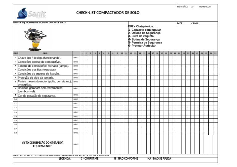 Checklist Compactador | PDF