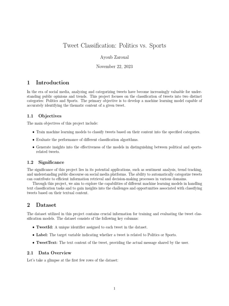 Kaggle Tweet Classification | PDF