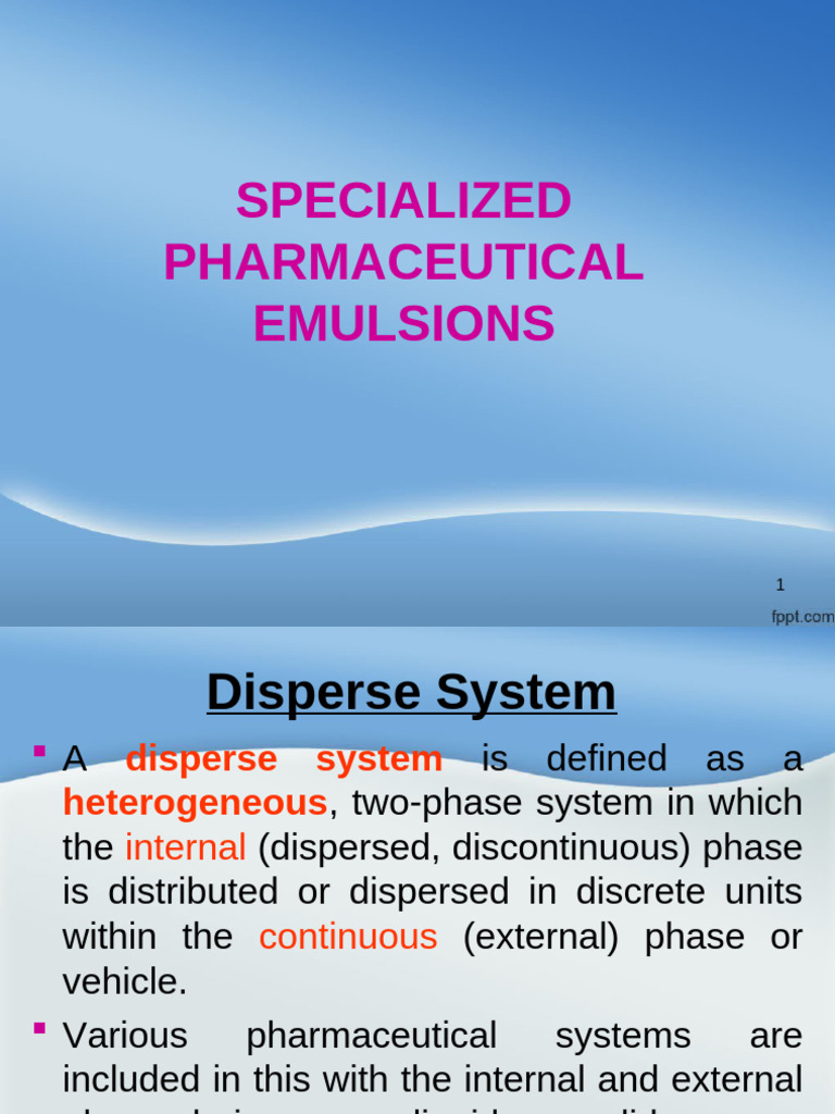 Pharmaceutical Emulsions Overview | PDF | Emulsion | Physical Chemistry