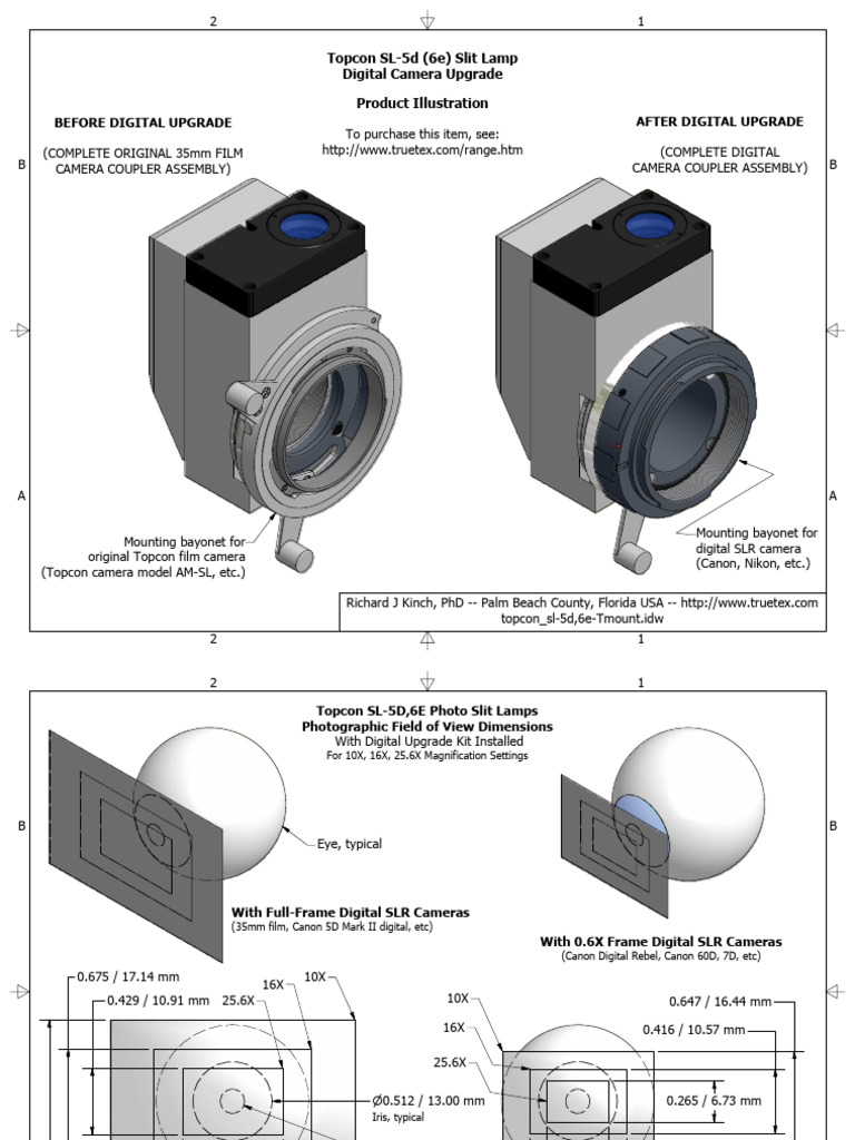 Topcon SL-5D & 6E-Tmount Camera Adapter Instructions | PDF