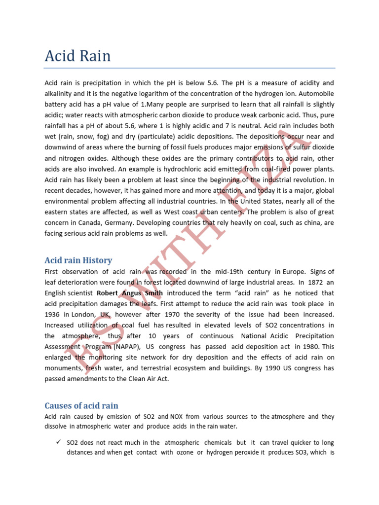 Acid Rain | PDF