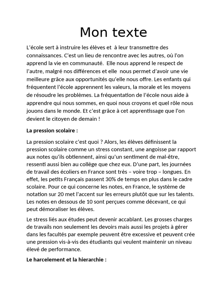 Mon Texte | PDF