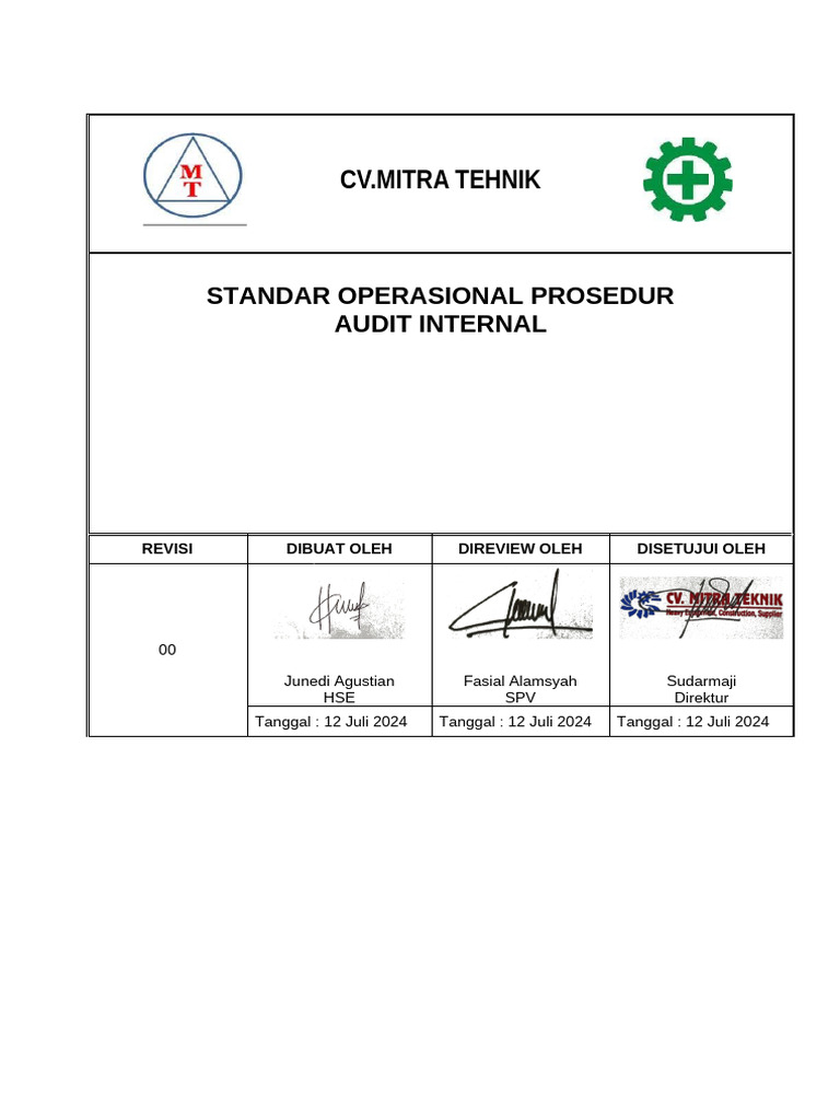 SOP Audit-Internal | PDF