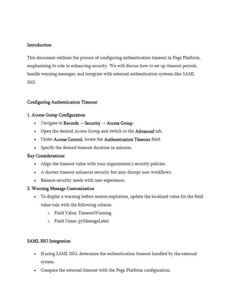 Understanding and Configuring Pega Authentication Timeout | PDF | Authentication | Computers