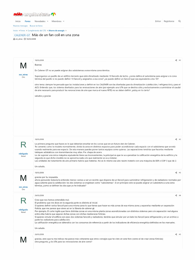 CALENER-GT - Más de Un Fan Coil en Una Zona - Foros Sólo Arquitectura | PDF