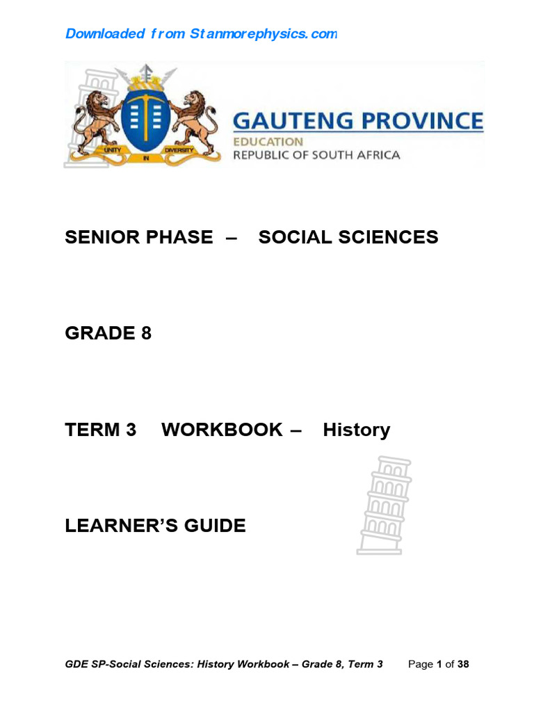 GP History Grade 8 Workbook Term 3 Learners Guide | PDF