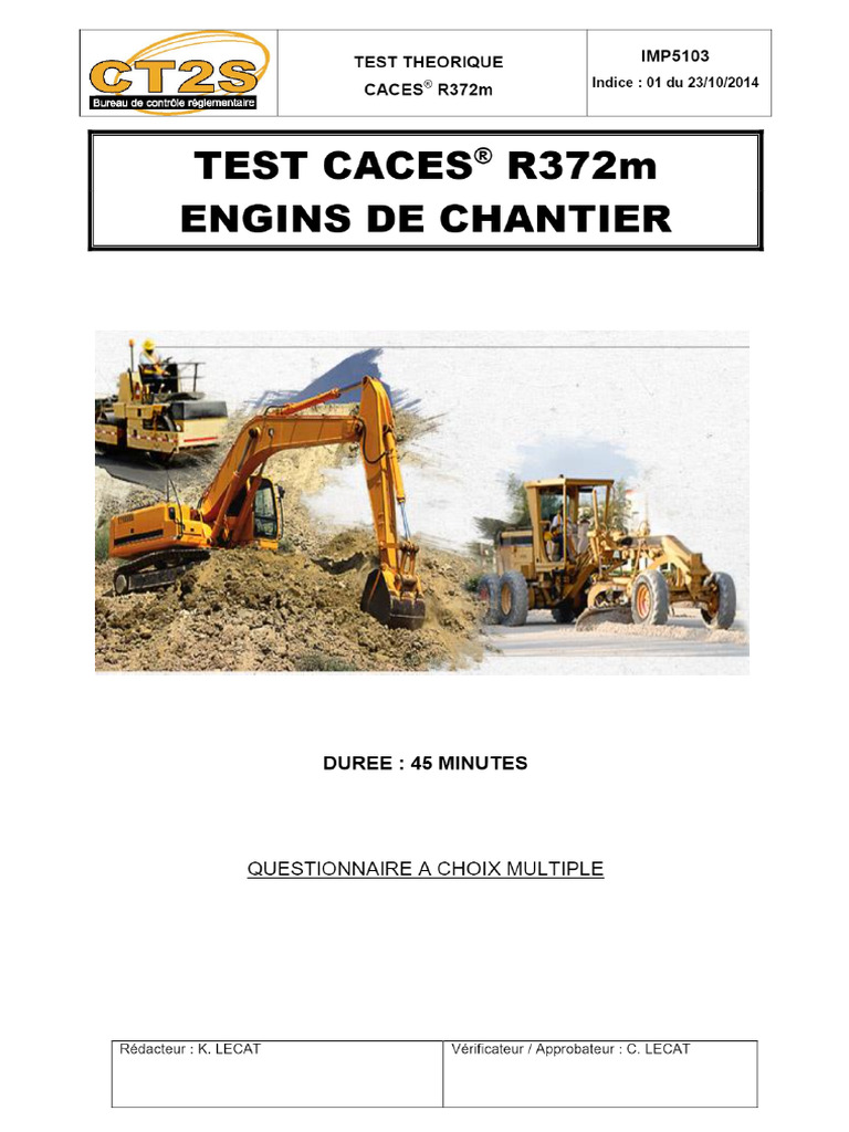 TEST CACES R372m ENGINS DE CHANTIER - PDF | PDF