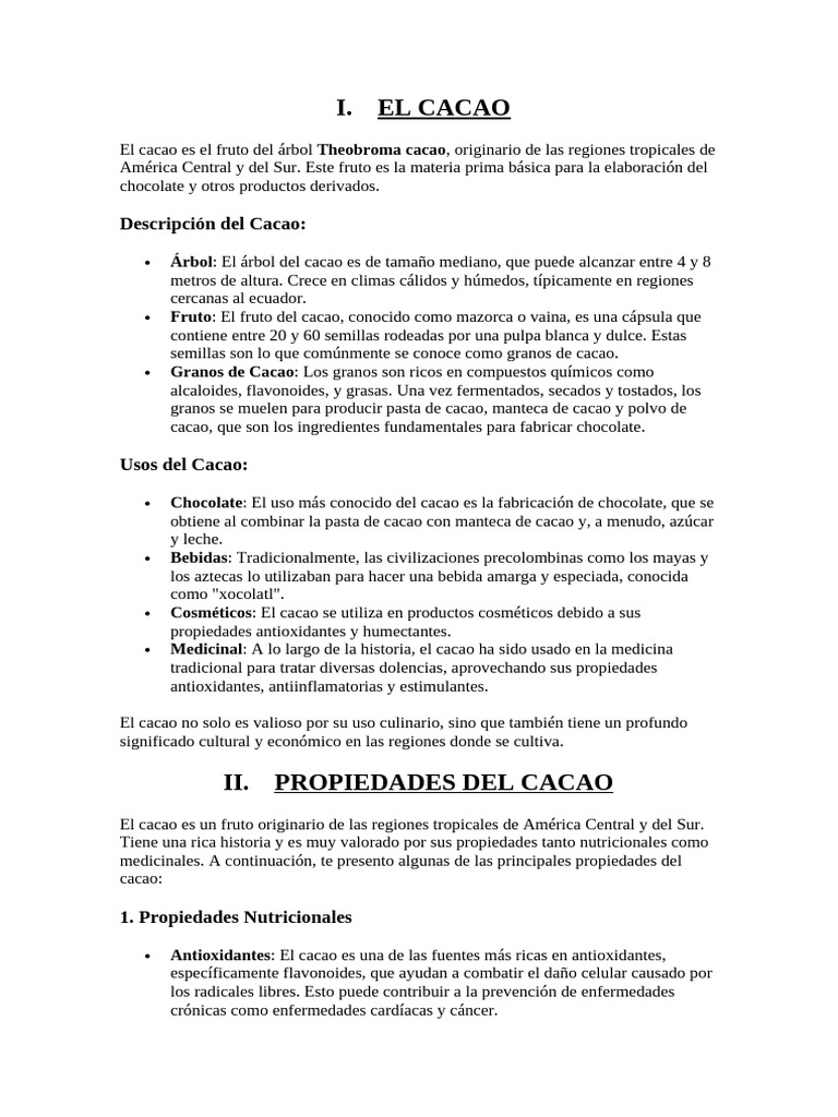 El Cacao | PDF