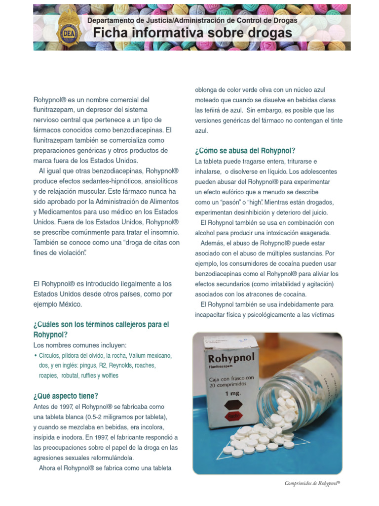 Efectos y riesgos del Rohypnol | PDF | Benzodiazepinas | Salud y bienestar