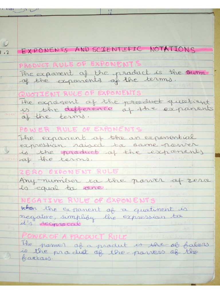 Exponents and Scientific Notation | PDF