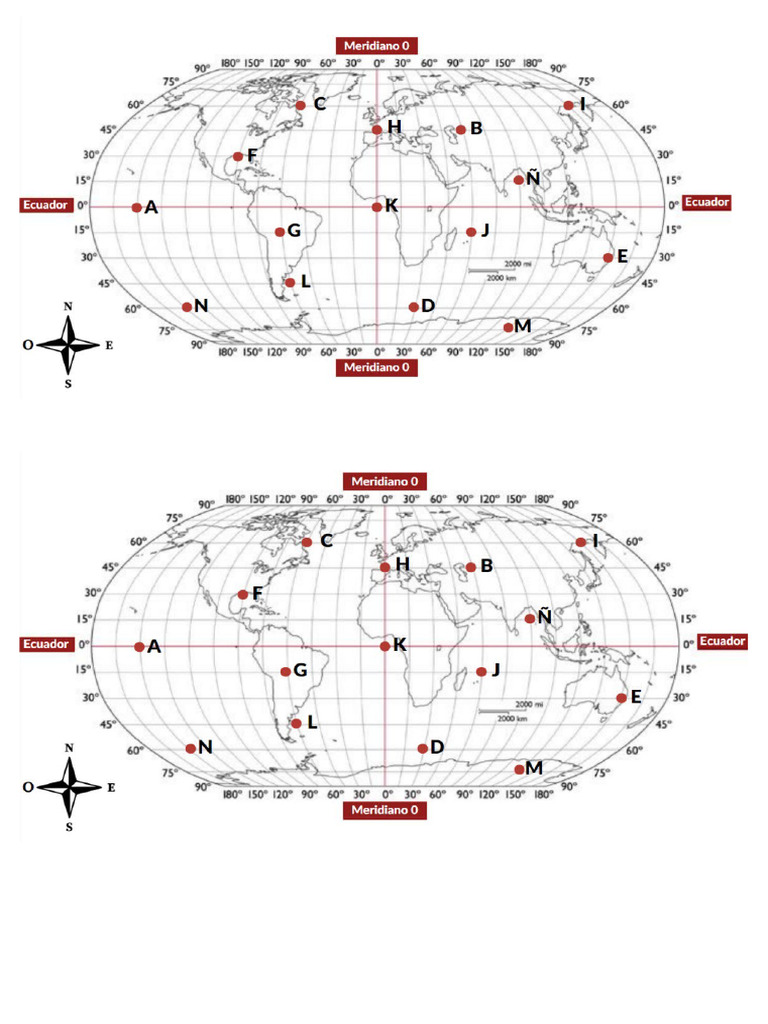 Planisferio Con Coordenadas. | PDF