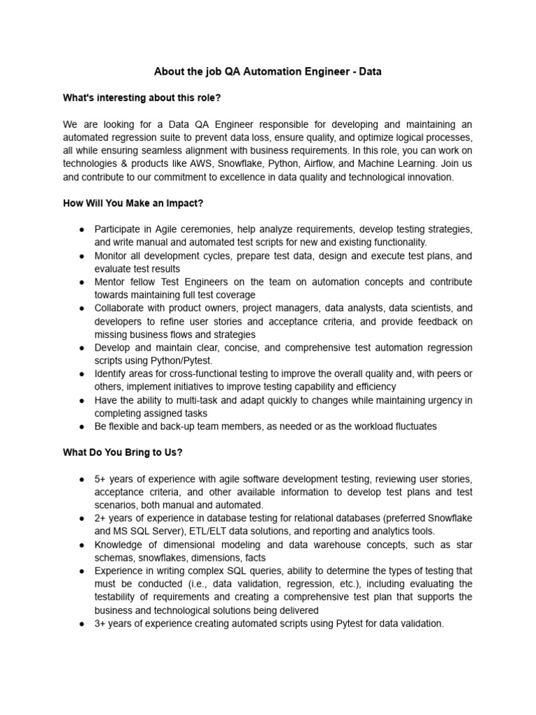 Qa Automation Engineer Data Pdf 0768