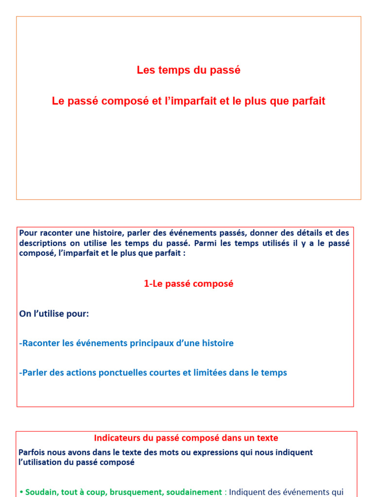 Les Temps Du Passé | PDF