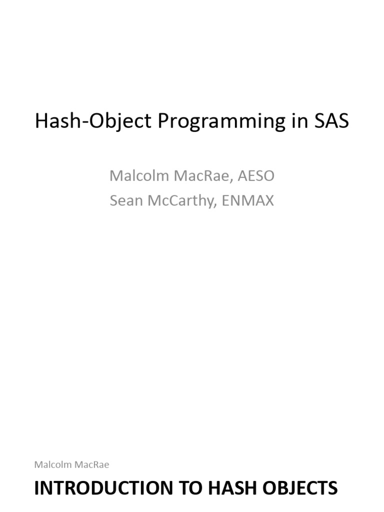 Hash-Object Programming | PDF