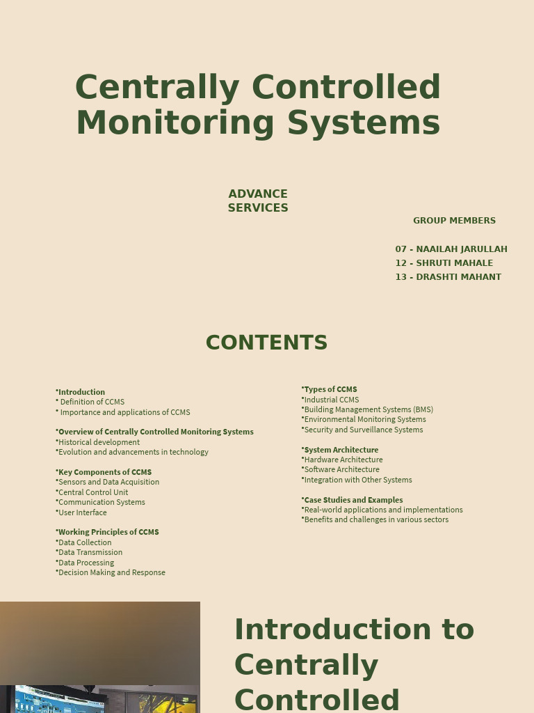 Introduction To Centrally Controlled Monitoring Systems | PDF