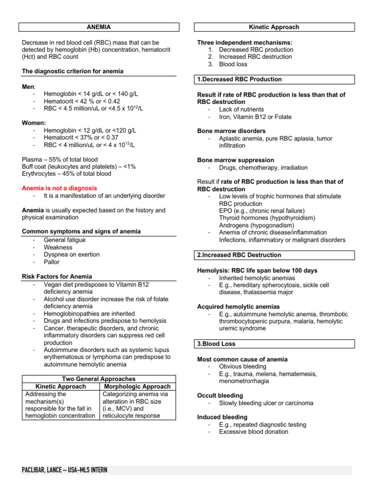 Anemia Seminar | PDF