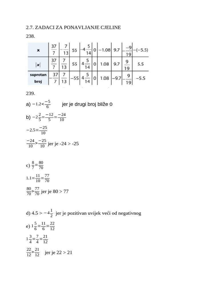 2.7. Zadaci Za Ponavljanje Cjeline | PDF