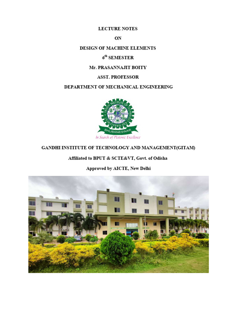 Design of Machine Elements | PDF