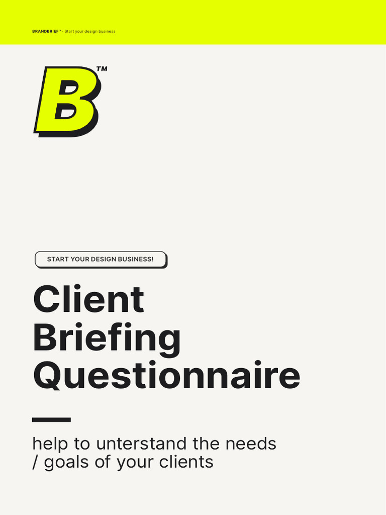 BRANDBRIEF™ Client Design Brief Questionnaire 07-2023RH | PDF