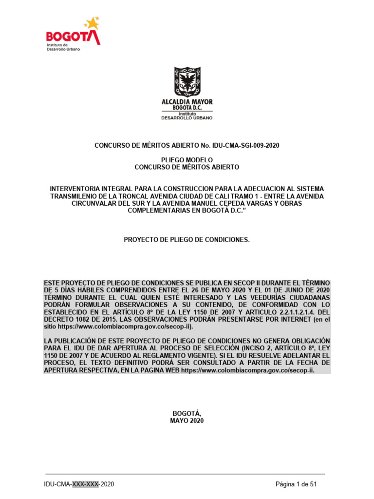 Proyecto de Pliegos | PDF