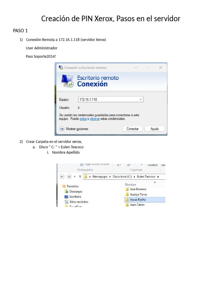 Creación de PIN Xerox | PDF