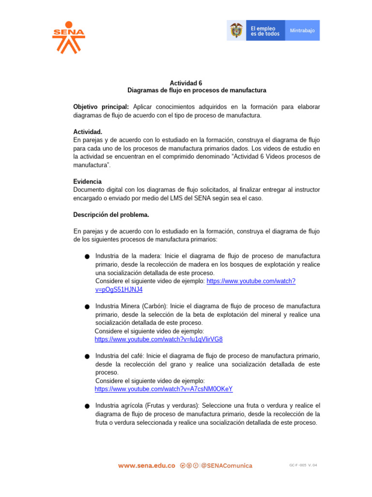 Actividad 6 Diagramas de Flujo en Procesos de Manufactura | PDF