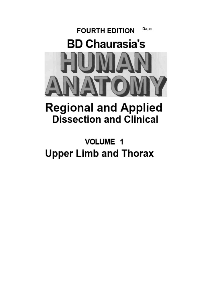 BD Chaurasia - Human Anatomy, Volume 1 - Upper Limb and Thorax-CBS ...