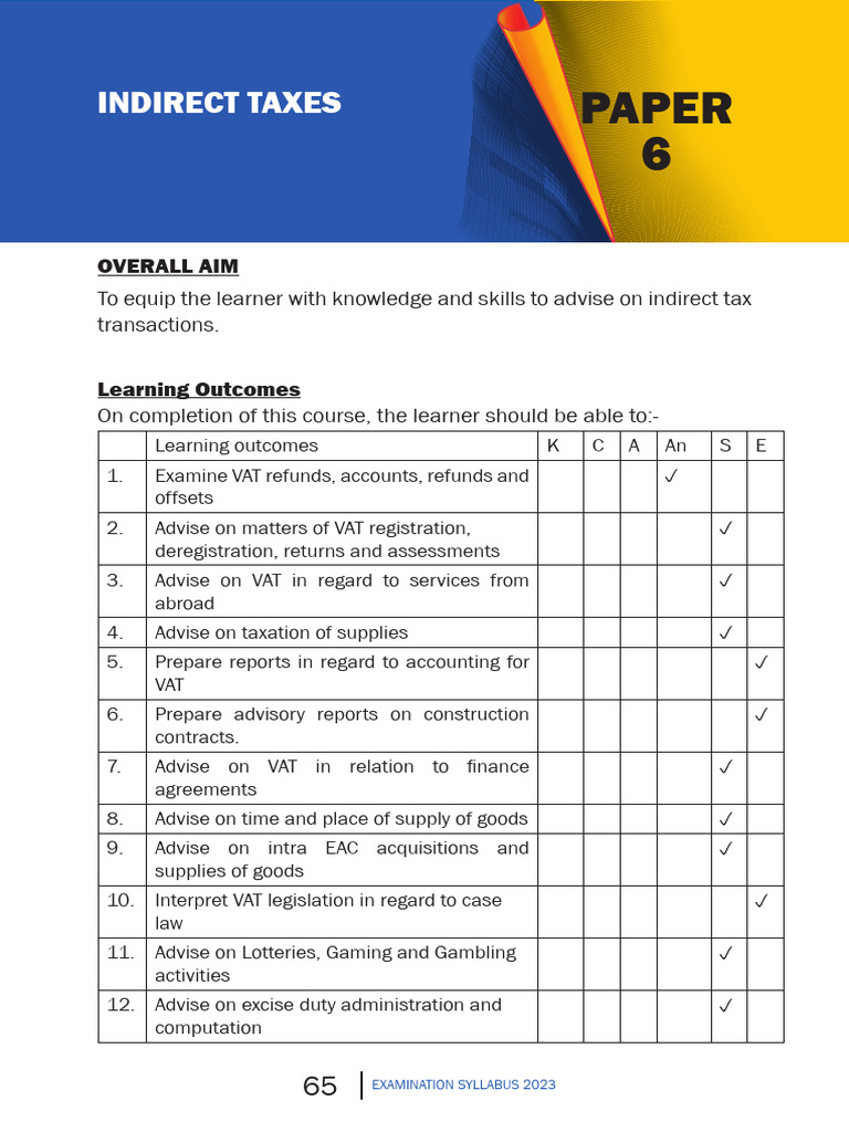 Cta Indirect Taxes Paper 6 | PDF