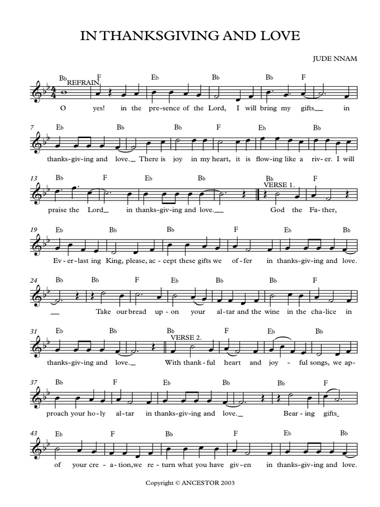 In Thanksgiving and Love | PDF