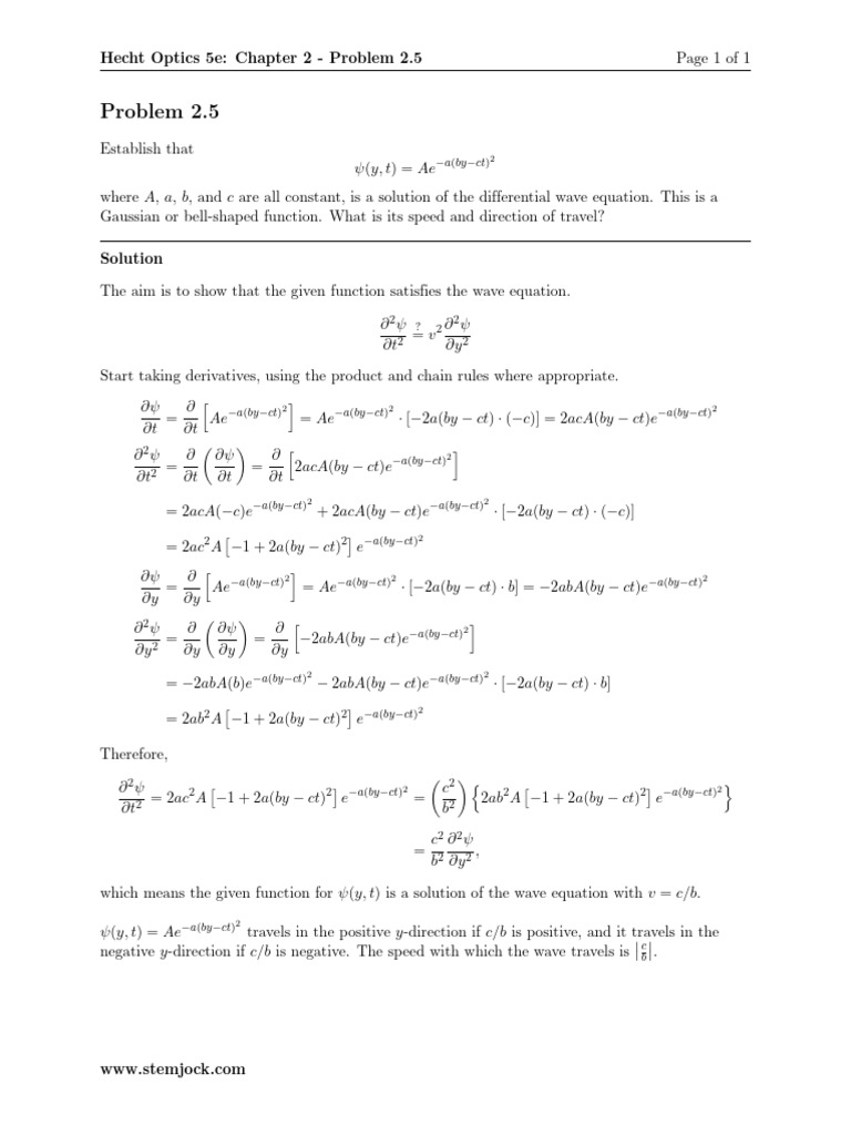 Hecht OCh 2 P 5 | PDF | Mathematics | Mechanics