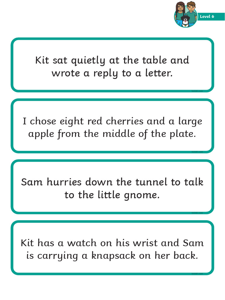 Level 6 Phonics Dictation Sentences Weeks 1-10 | PDF