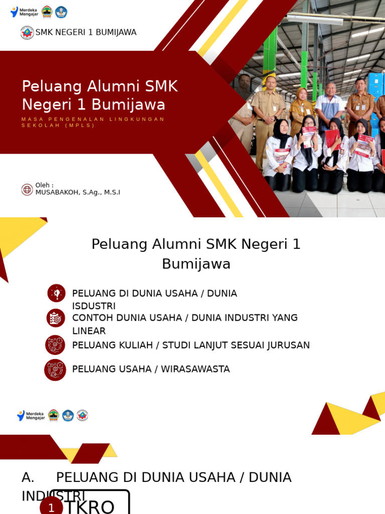 Peluang Alumni SMK Negeri 1 Bumijawa | PDF