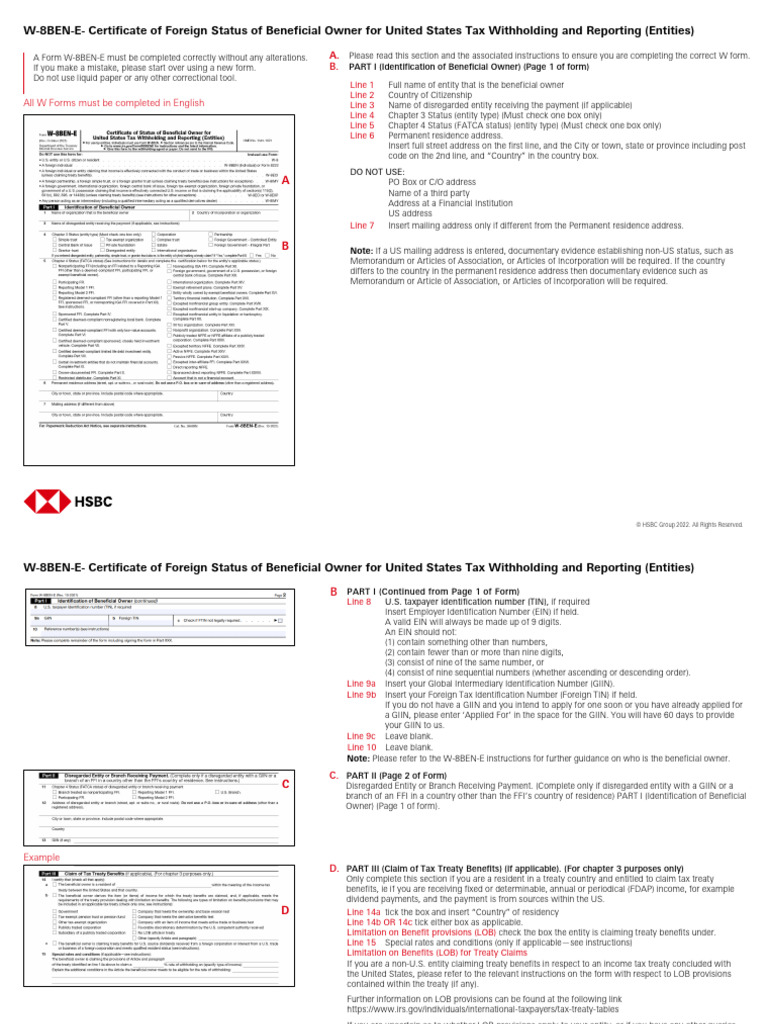 w8 Ben e Form Guidance | PDF