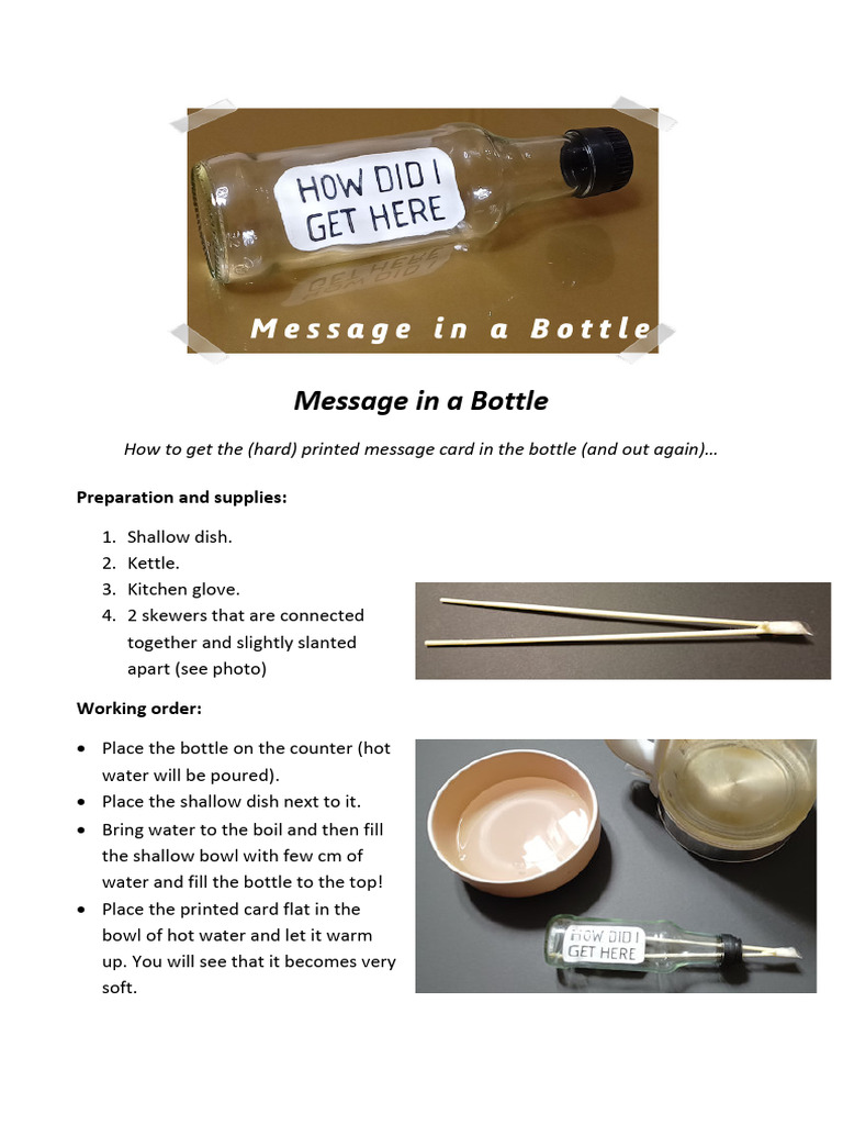 Manual Message in A Bottle | PDF