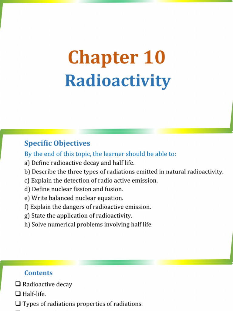 Chapter 10 - Radioactivity | PDF