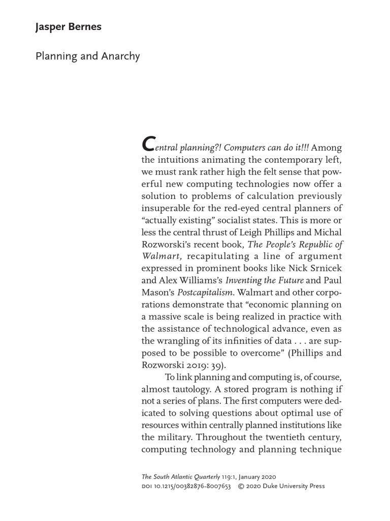 4b. Bernes, Planning and Anarchy | PDF