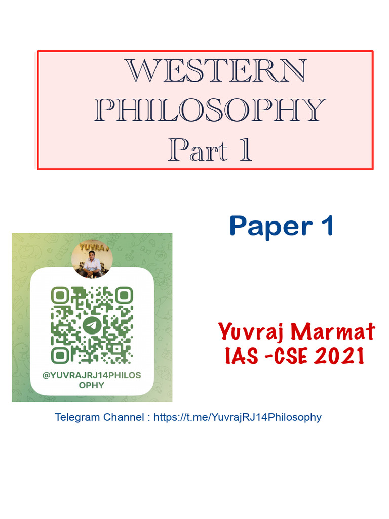 Western Philosophy Part - I | PDF