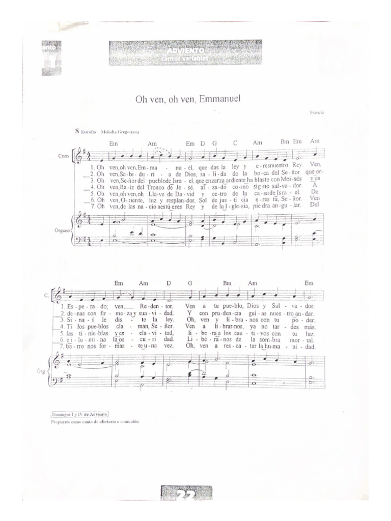 Oh Ven, Oh Ven, Emmanuel | PDF