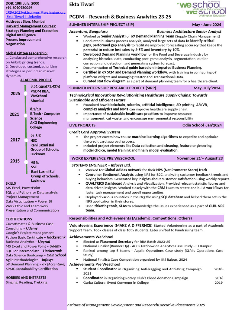Executive Placement CV Format 1 | PDF