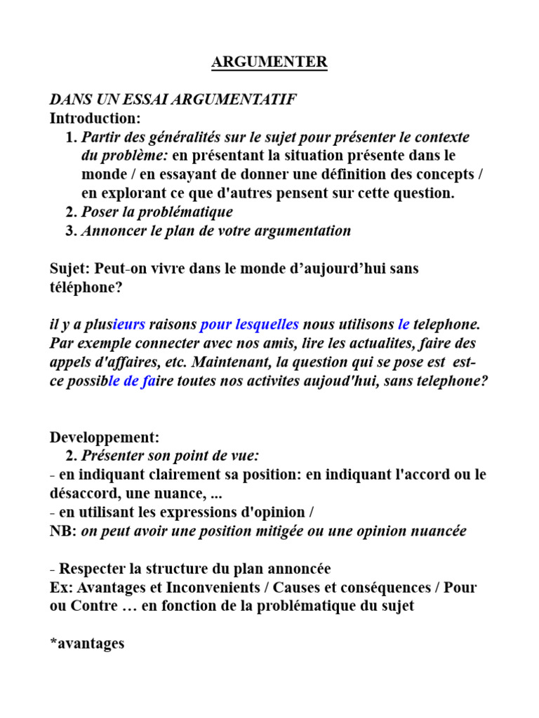 Argumenter A L'oral B | PDF