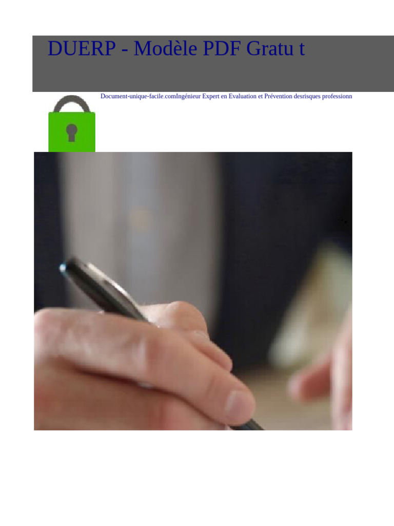 DUERP - Modèle PDF Gratuit | PDF